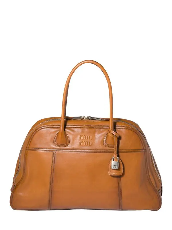 Miu Miu Vivant Leather Bag - Cognac