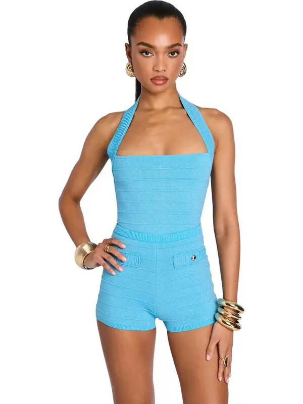 Retrofete Leslie Knit Top - Metallic Aqua