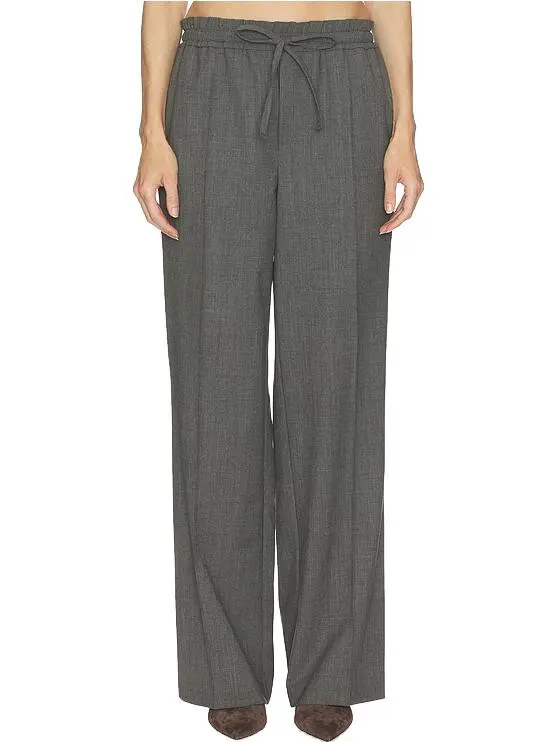 HELSA Wool Blend Drawcord Trousers - Grey
