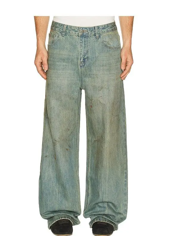 FOUND Lacy Baggy Jeans - Blue