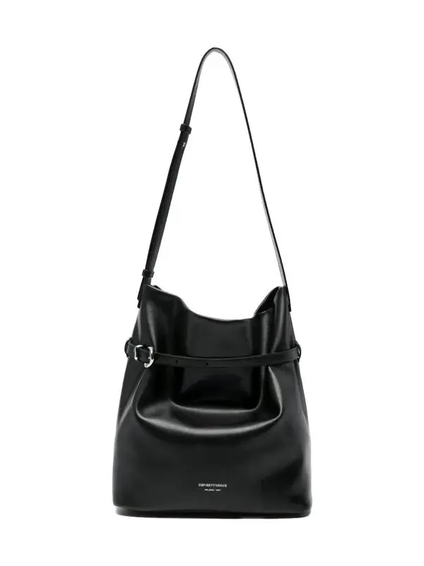 Emporio Armani Buckle Strap Bucket Bag - Black