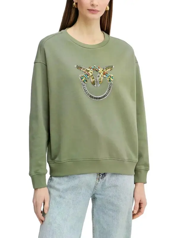 Pinko Beaded Logo Sweatshirt - Green