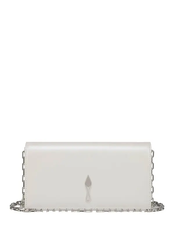 CHRISTIAN LOUBOUTIN Bettina Nappa Leather Clutch - White