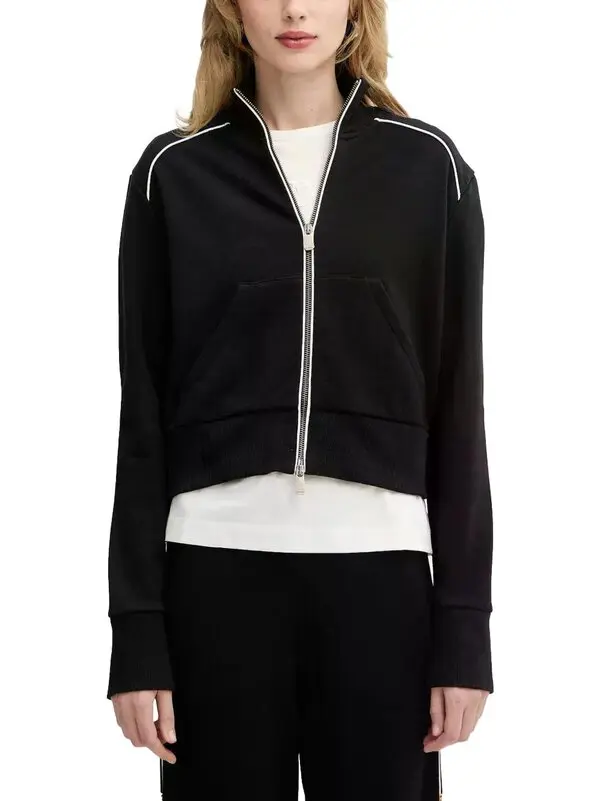 Pinko Logo-embroidered Sweat Jacket - Black