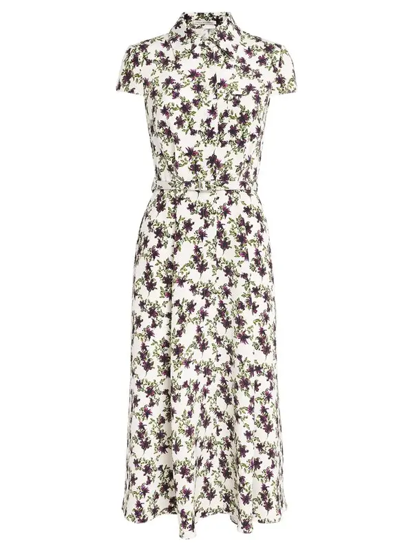EMILIA WICKSTEAD Silk Floral Isabeli Midi Dress - Ivory