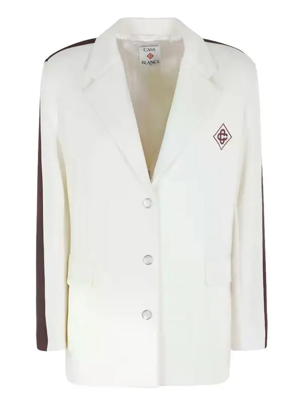 Casablanca Striped Blazer - White