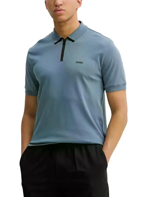 Hugo Dalomino Zip Polo Shirt - Blue