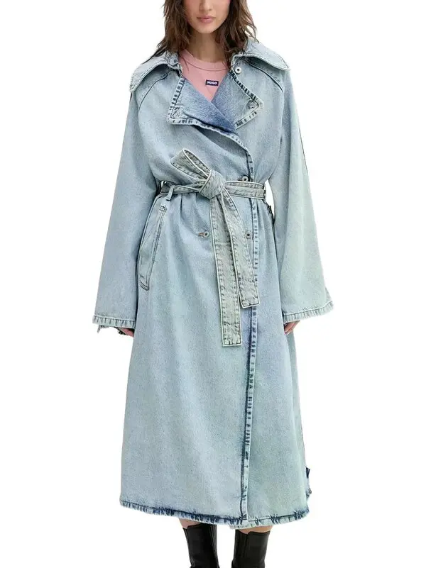 Hugo Belted Denim Coat - Blue
