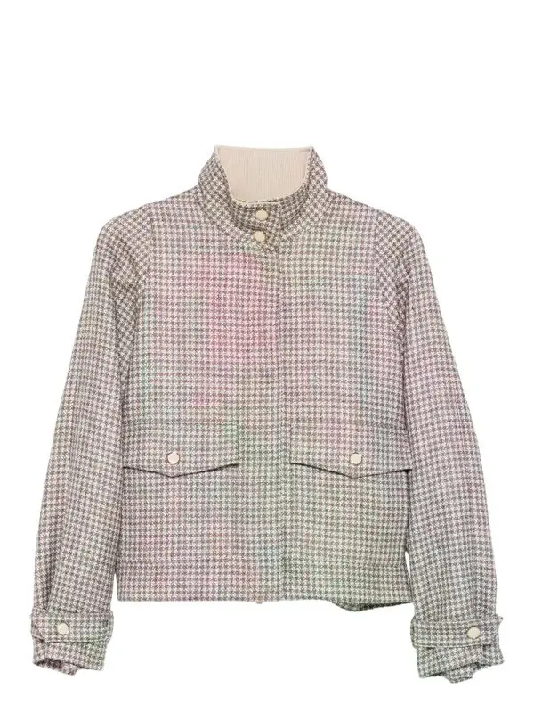 Agnona Houndstooth Pocket Jacket - Pink