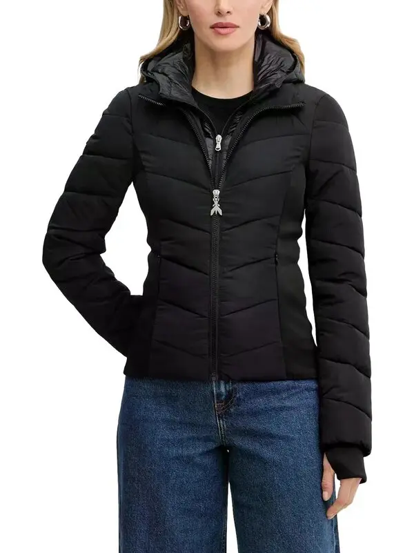 Patrizia Pepe Hooded Zipped Jacket - Black