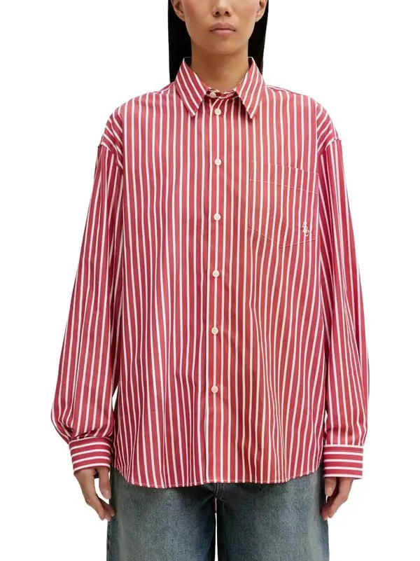 SPORTY & RICH Striped Pocket Shirt - Red