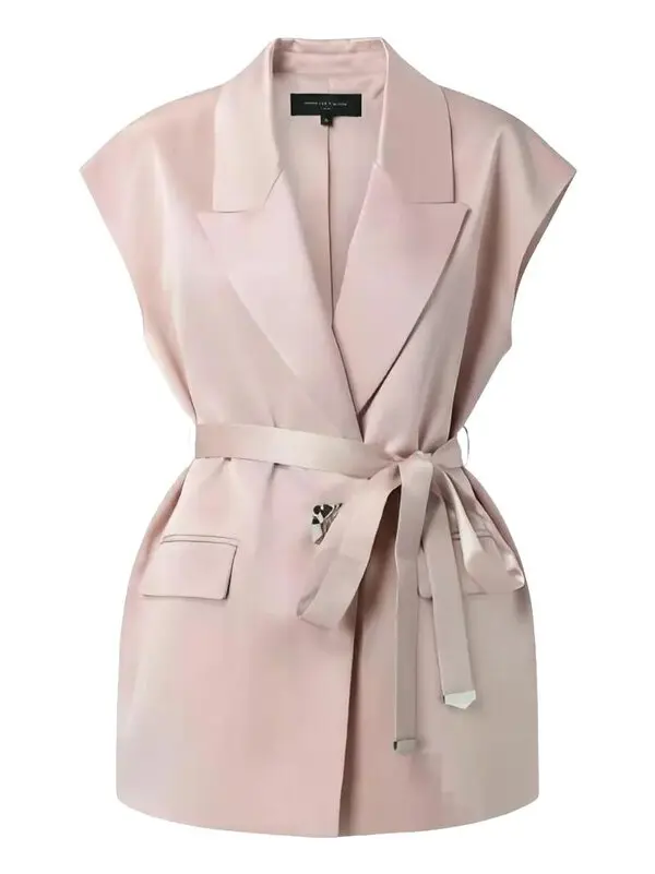 Pinko Belted Satin Gilet - Pink