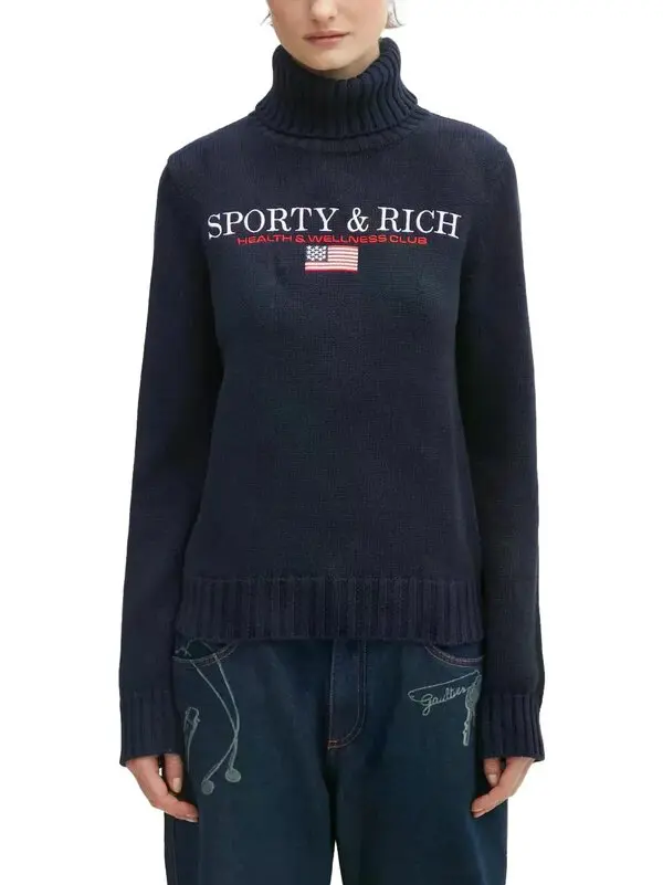 SPORTY & RICH Turtleneck Sweater - Blue