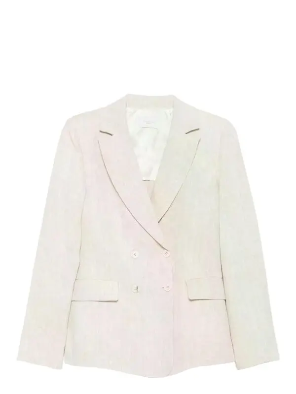 VIA MASINI 80 Double-breasted Blazer - Neutrals