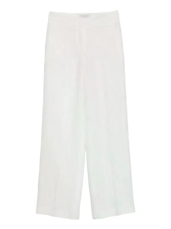 VIA MASINI 80 Linen Wide-leg Trousers - White