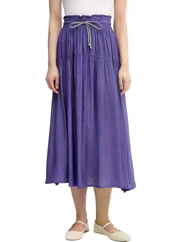 LA PETITE FRANÇAISE Josette Drawstring Midi Skirt - Purple