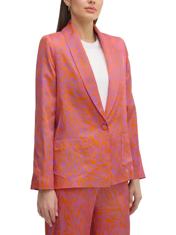 LA PETITE FRANÇAISE Leaf-print Blazer - Orange