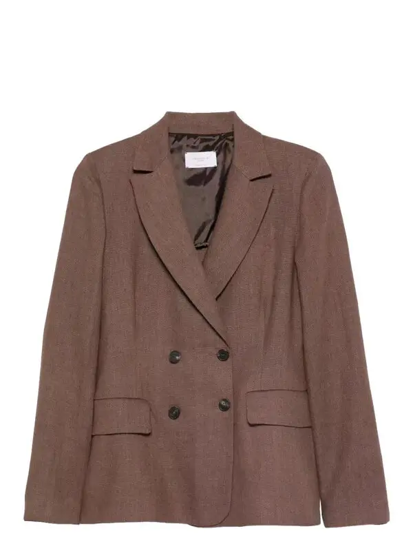 VIA MASINI 80 Double-breasted Jacket - Brown