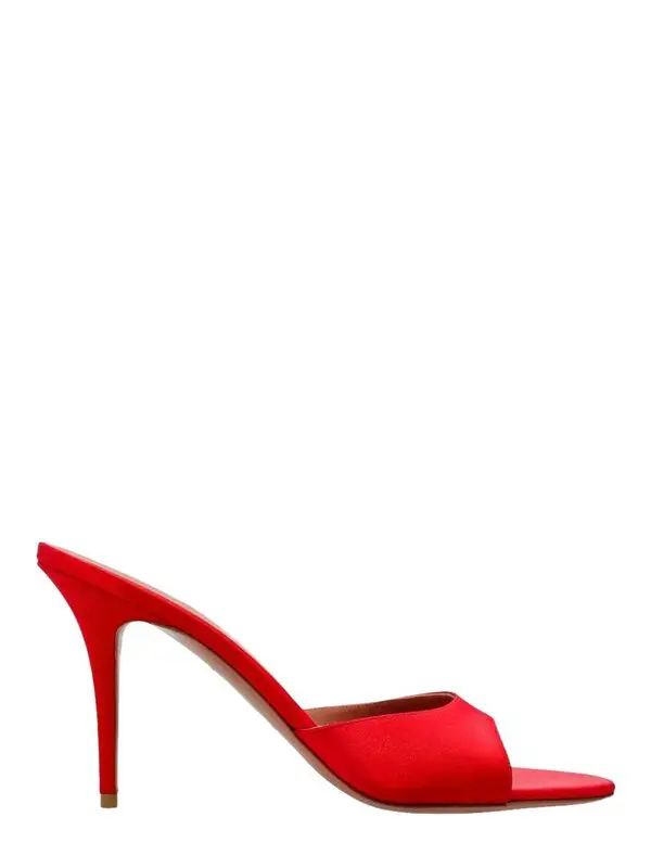 Amina Muaddi Elodie Satin Sandals - Red