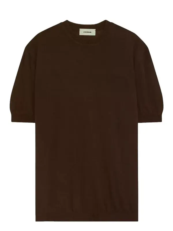A PAPER KID Knitted T-shirt - Brown