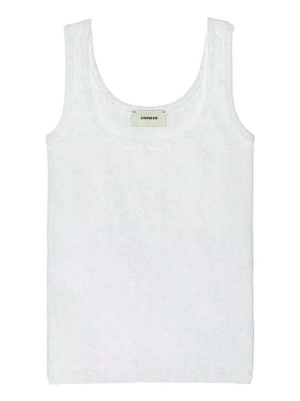 A PAPER KID Ribbed Tank Top - White