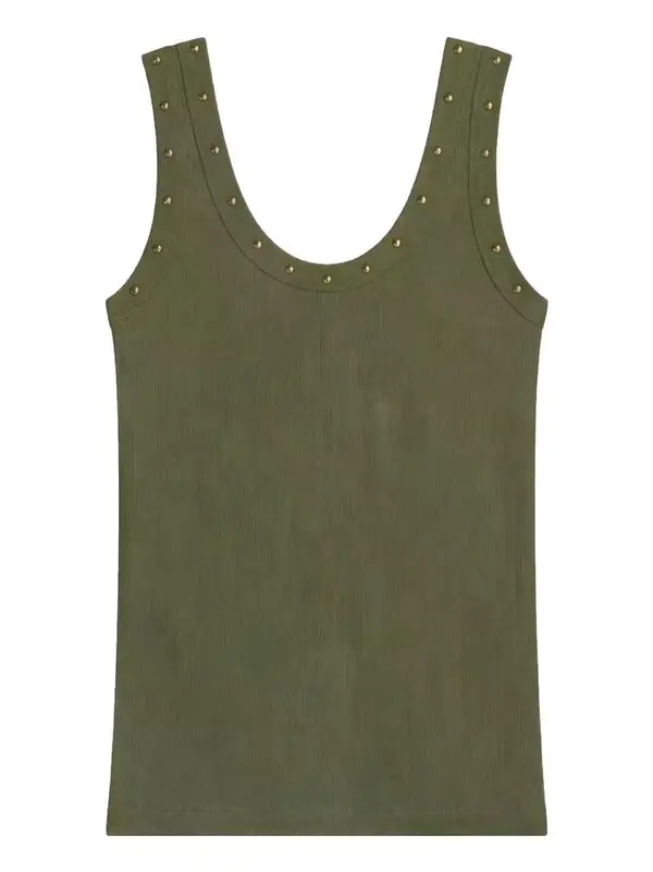 A PAPER KID Studded Tank Top - Green