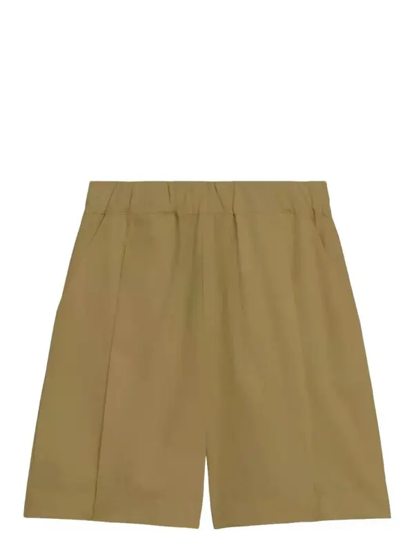 A PAPER KID Elasticated Wool Bermuda Shorts - Neutrals