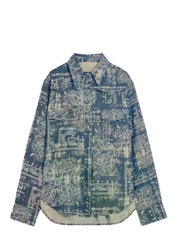A PAPER KID Buttoned Paisley-print Shirt - Blue