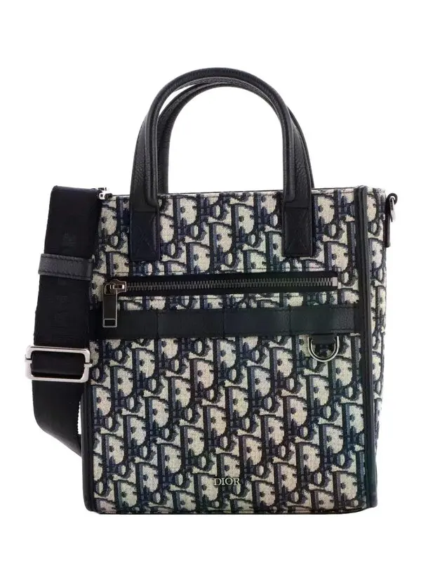 Dior Safari North South Convertible Oblique Canvas Small Tote Bag - Blue