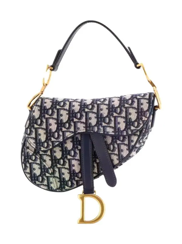 Dior Saddle Handbag Oblique Canvas Mini - Blue