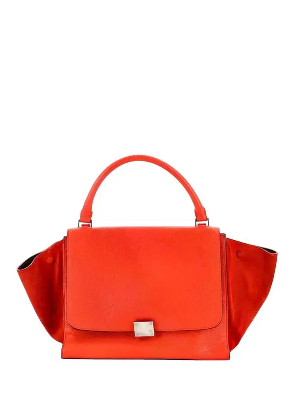 Celine Trapeze Medium Satchel - Red
