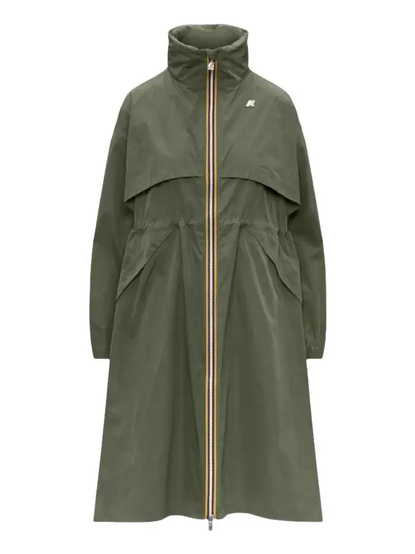 K-WAY Aube Memory Touch Panelled Coat - Green