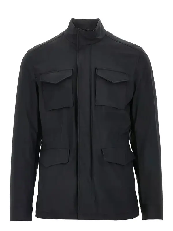 Herno High-collar Field Jacket - Black