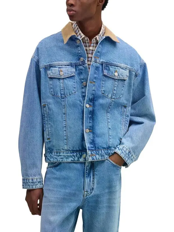 Nn07 Roy Corduroy-collar Denim Jacket - Blue