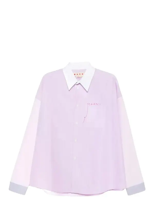 Marni Colour-block Pocket Shirt - Purple