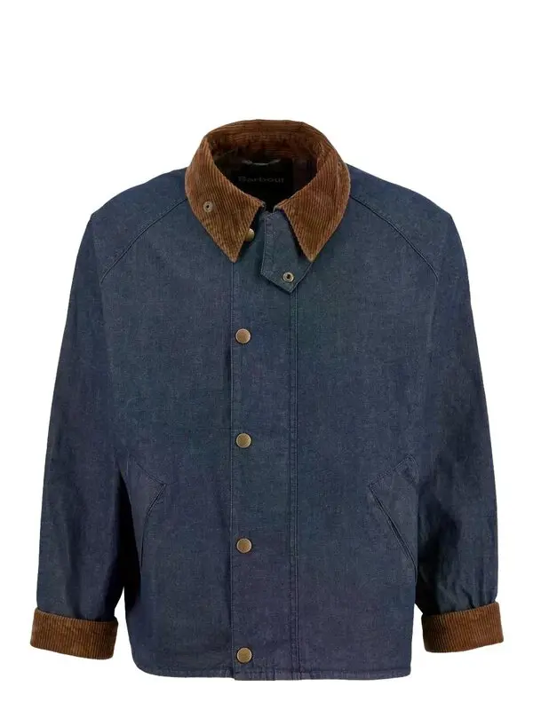 Barbour Denim Jacket With Corduroy Collar - Blue