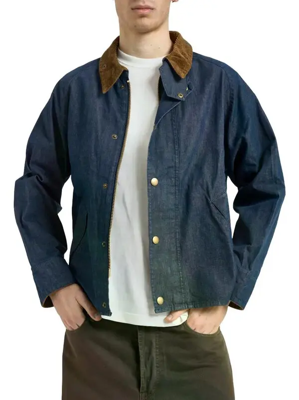 Barbour Corduroy Collar Denim Jacket - Blue