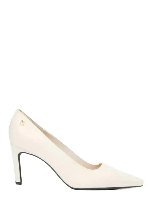 Tommy Hilfiger Pointed Leather Heeled Pumps - Neutrals