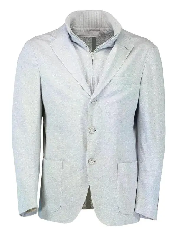 Eleventy Single Breasted Collar Jacket - Blue