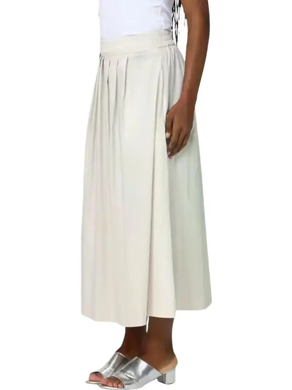 PT TORINO Pleated Midi Skirt - Neutrals