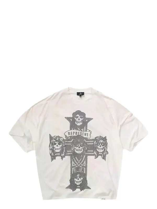 REPRESENT Guns N' Roses Cross Graphic T-shirt - Neutrals