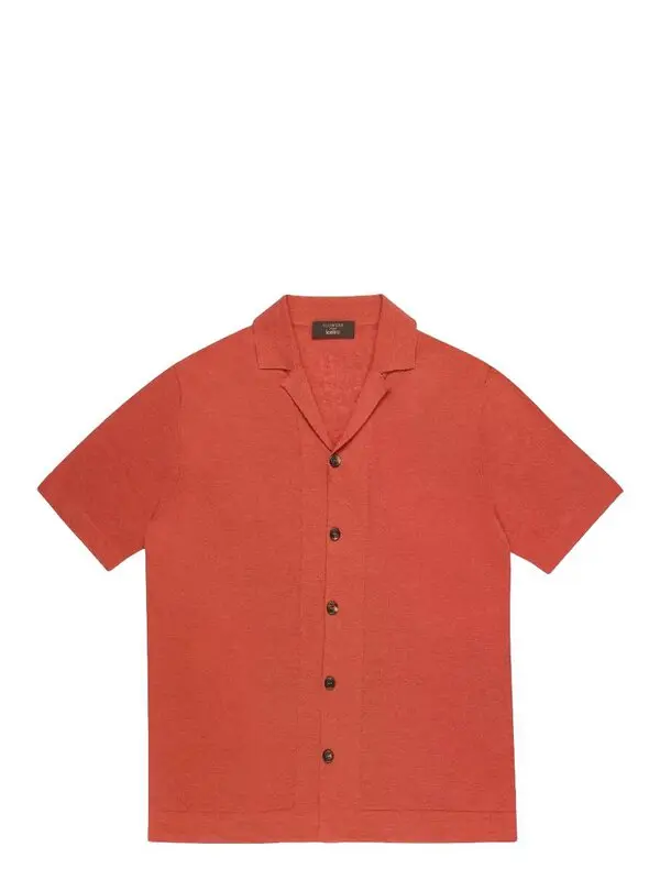 SLOWEAR Zanone Buttoned-up Short-sleeve Cotton Shirt - Orange