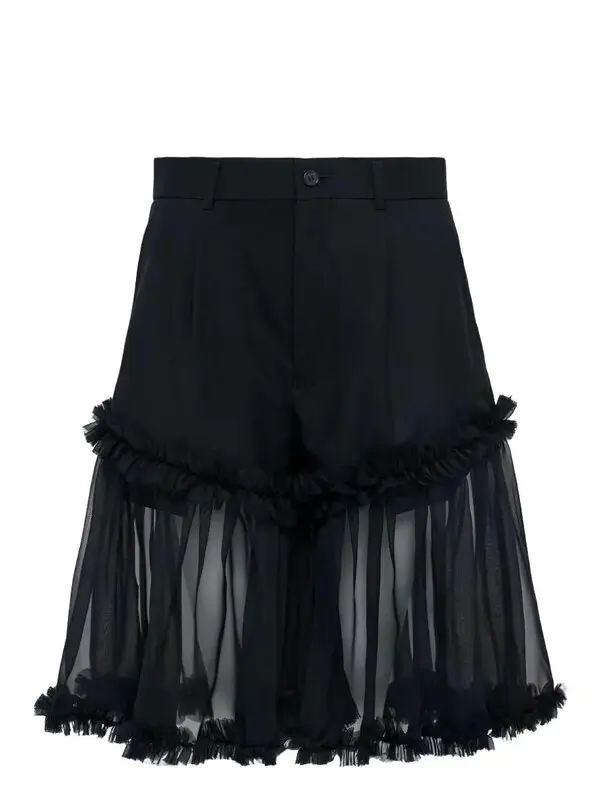 Noir Kei Ninomiya Ruffled Shorts - Black