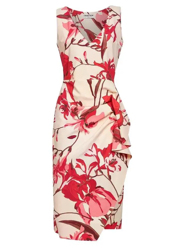 Chiara Boni La Petite Robe Floral-print Midi Dress - Neutrals
