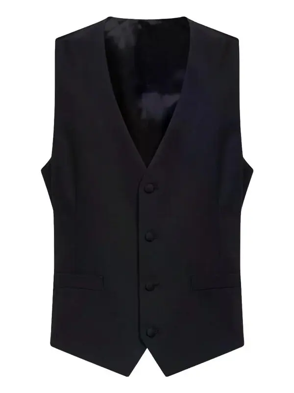 LARDINI Wool Waistcoat - Black
