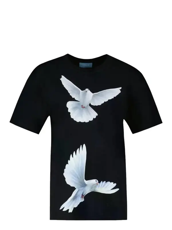 3.PARADIS Freedom Doves T-shirt - Black