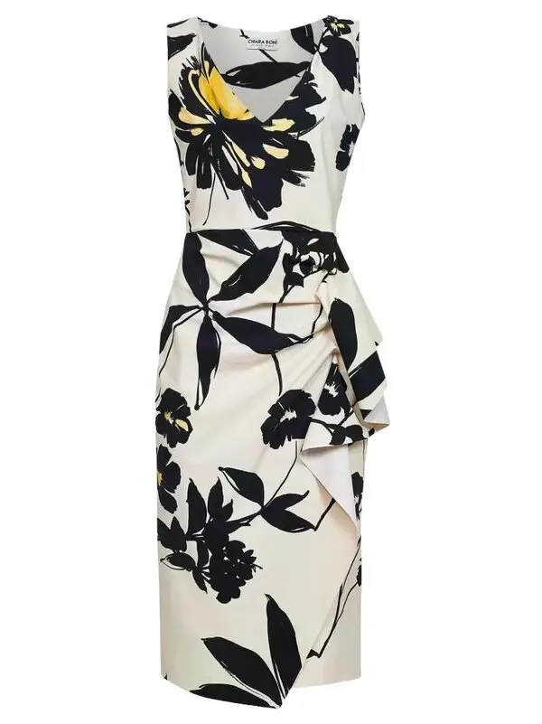 Chiara Boni La Petite Robe Floral-print Midi Dress - Neutrals