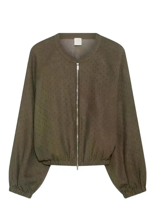 Marella Rhinestone-detailed Bomber Jacket - Brown