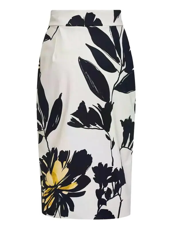 Chiara Boni La Petite Robe Floral-print Pencil Skirt - White