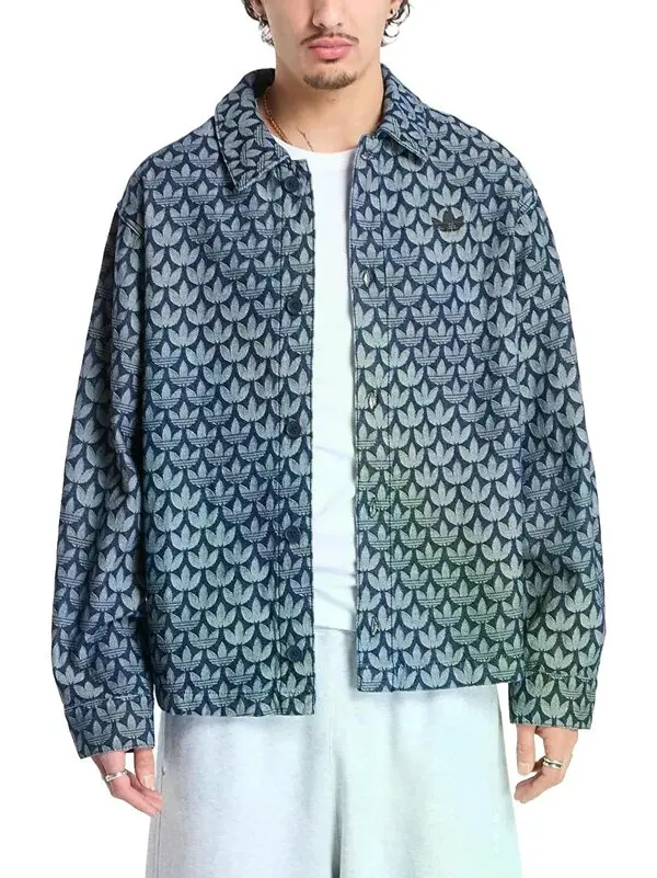 Adidas Monogram Buttoned-up Denim Cotton Shirt - Blue